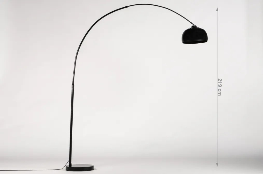 Stojací oblouková lampa Cannes Nero