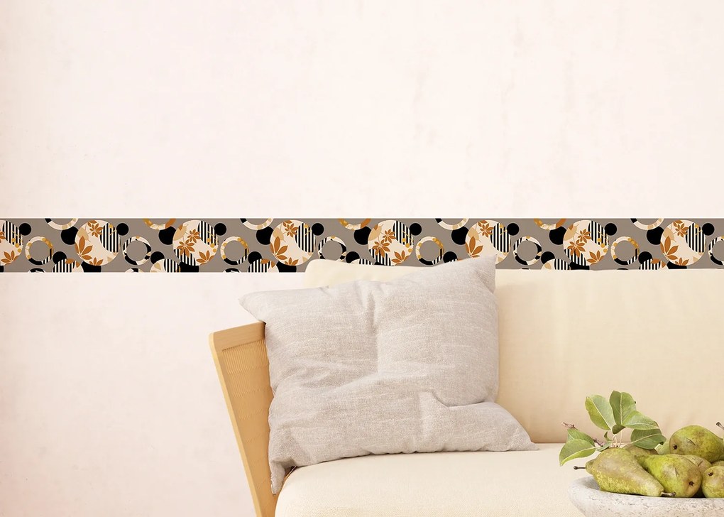 Samolepící bordura na zeď Podzimní Kruhy | 5 m x 13.8 cm | DWB8271