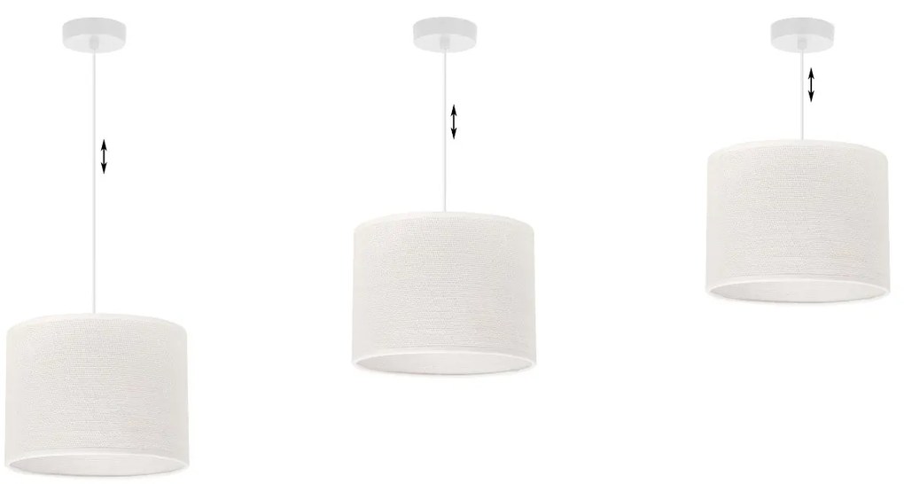 Závěsné svítidlo Juta, 1x bílé jutové stínítko, (fi 20cm), w