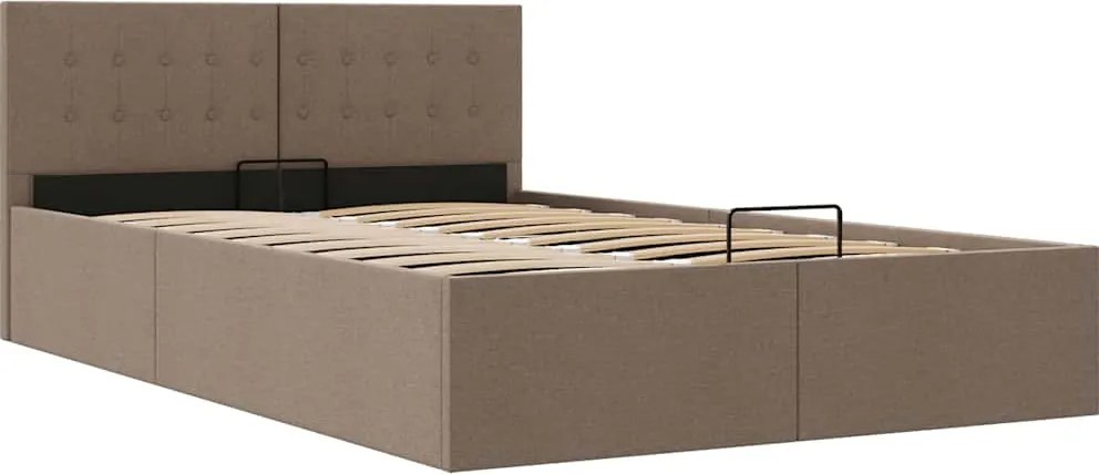 Rám postele s úložným prostorem taupe textil 120 x 200 cm 285596