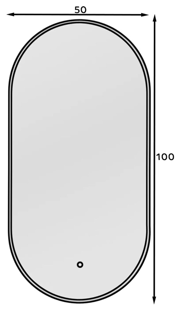 Eltap Zrcadlo Micedi A s LED osvětlením 50x100 cm, zlaté