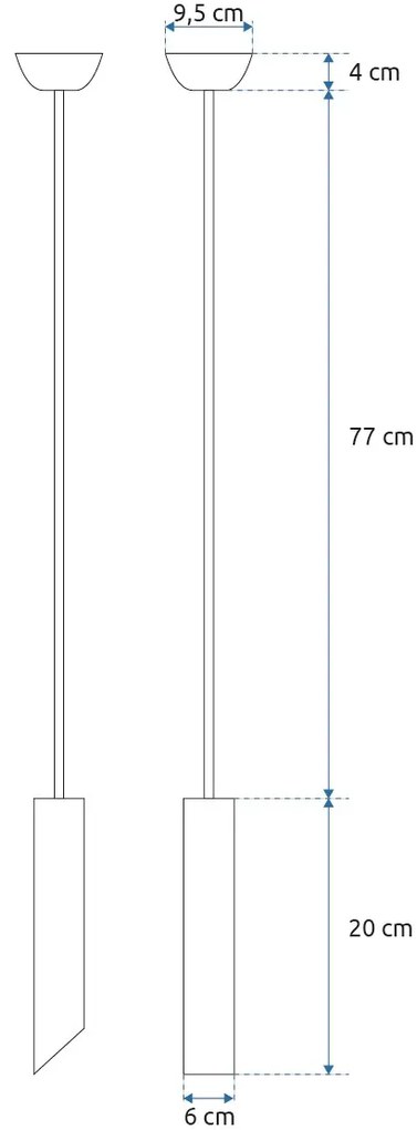 Visací stropní svítidlo APP573-1CP 20 cm černozlaté