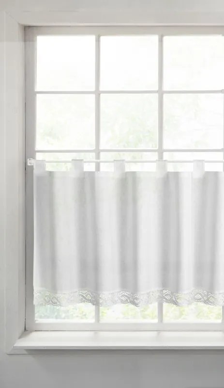 Bílá záclona na ouškách VINCE 150x60 cm