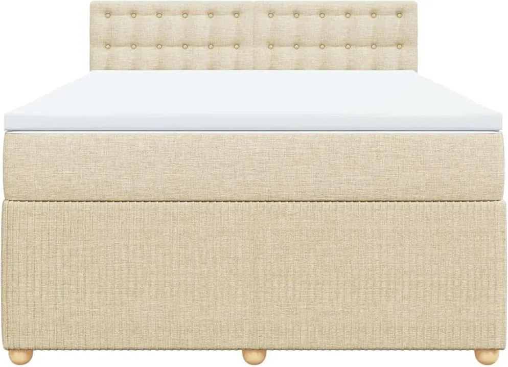 Box spring postel s matrací krémová 140x190 cm textil 3289770