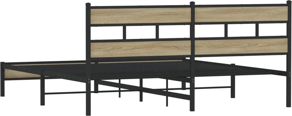 Kovový rám postele bez matrace dub sonoma 183 x 213 cm 3308496