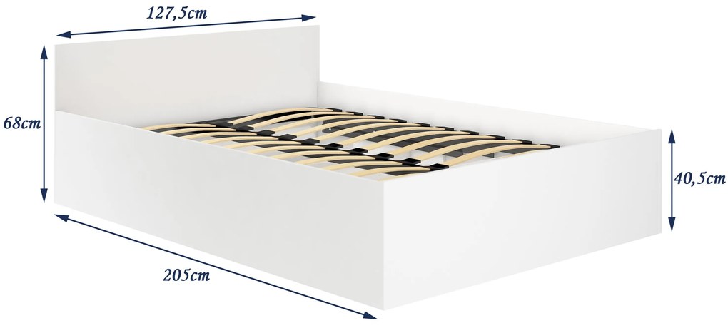 Jednolůžková postel Cezar II (bílá) (s roštem a úl. prostorem). 1069420