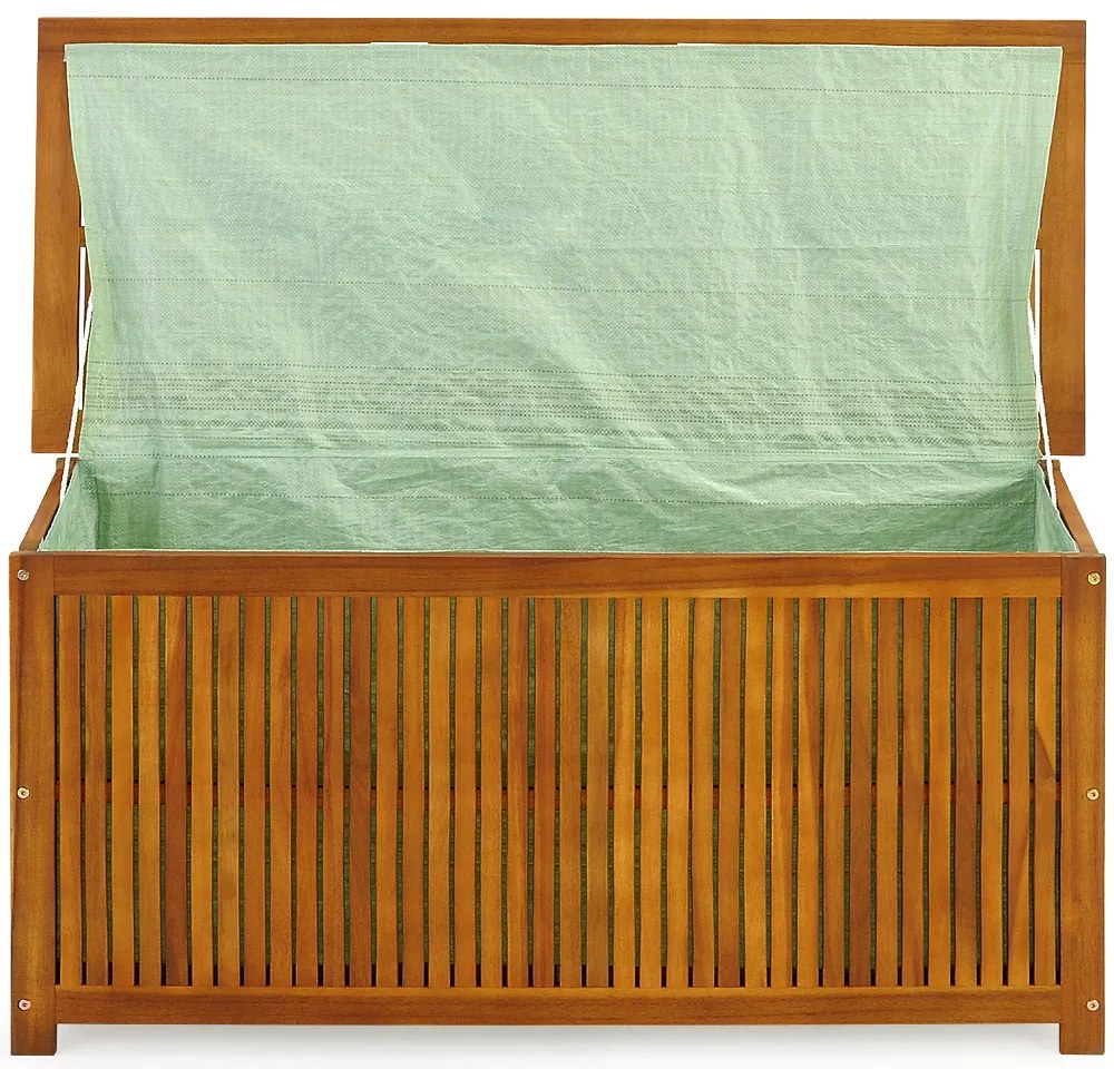 Úložný box z akáciového dřeva, 115x50x59cm, včetně vnitřní plachty
