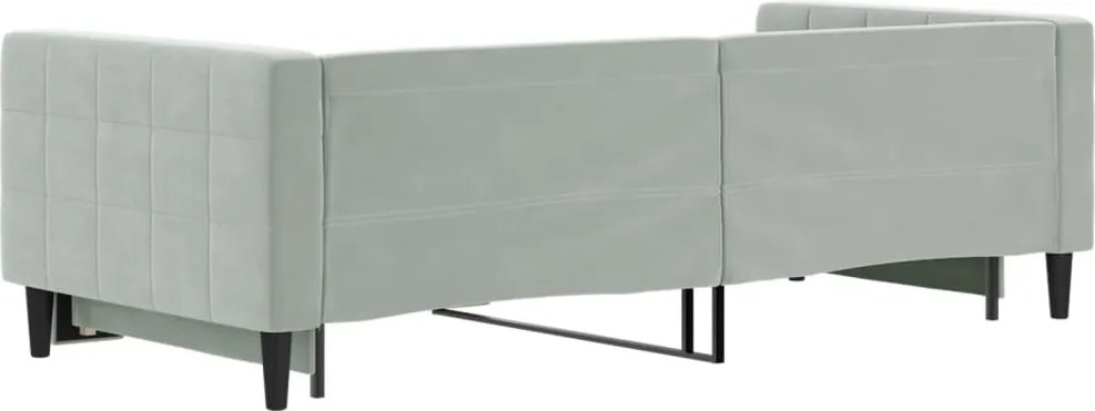 Válenda s přistýlkou světle šedá 90 x 200 cm samet 3196691