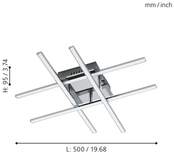 Eglo 95568 - LED stropní svítidlo LASANA 1 LED/24W/230V