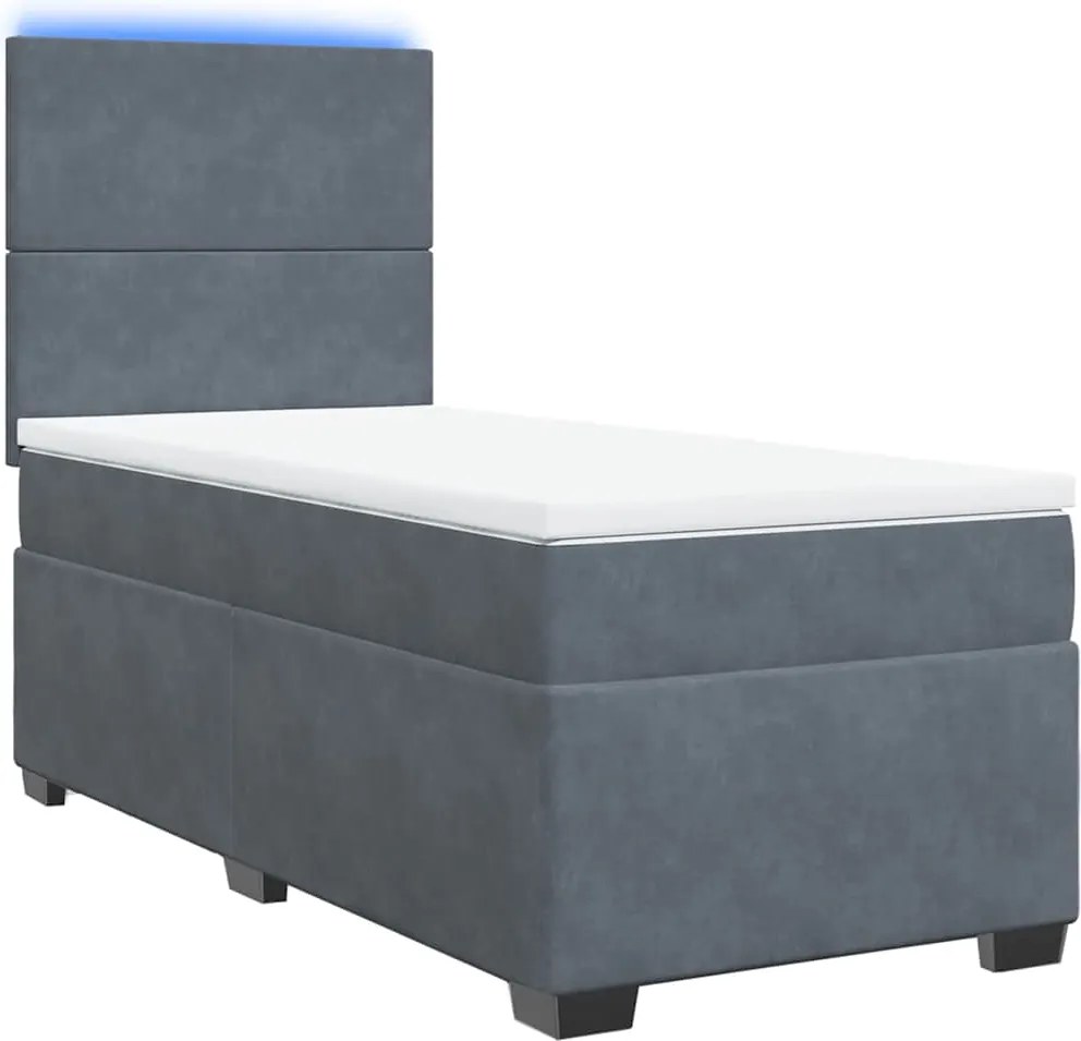 Box spring postel s matrací tmavě šedá 80 x 200 cm samet 3293057