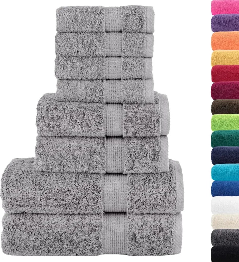 8dílná sada ručníků Premium SOLUND šedá 600 g/m² 137543