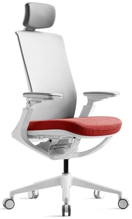 Kancelářská ergonomická židle ROLY WHITE - síťovina Světle modrá
