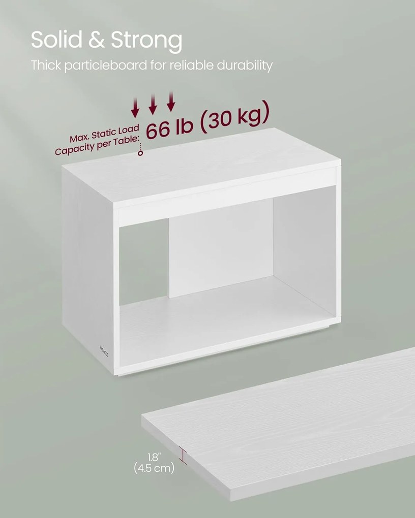 Personalizovatelné konferenční stolky, 3dílná sada stolů, bílá