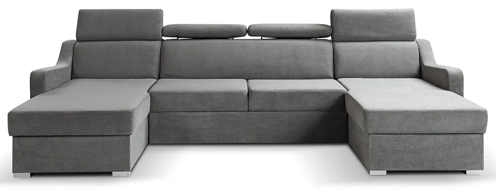 Sedací souprava MIKELI U | 158x288x158 cm | rozkládací + 2x úložný prostor | pretty 17 šedá