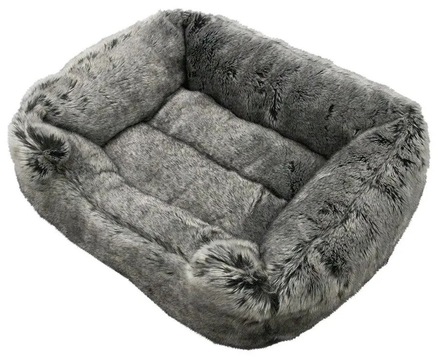 Šedý chlupatý pelíšek pro pejska nebo kočičku Wolf grey - 55*42*15cm