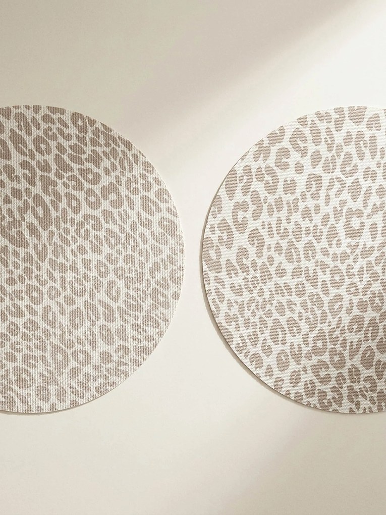 Sinsay - Kulaté prostírání s motivem zvířat 2 pack - béžová