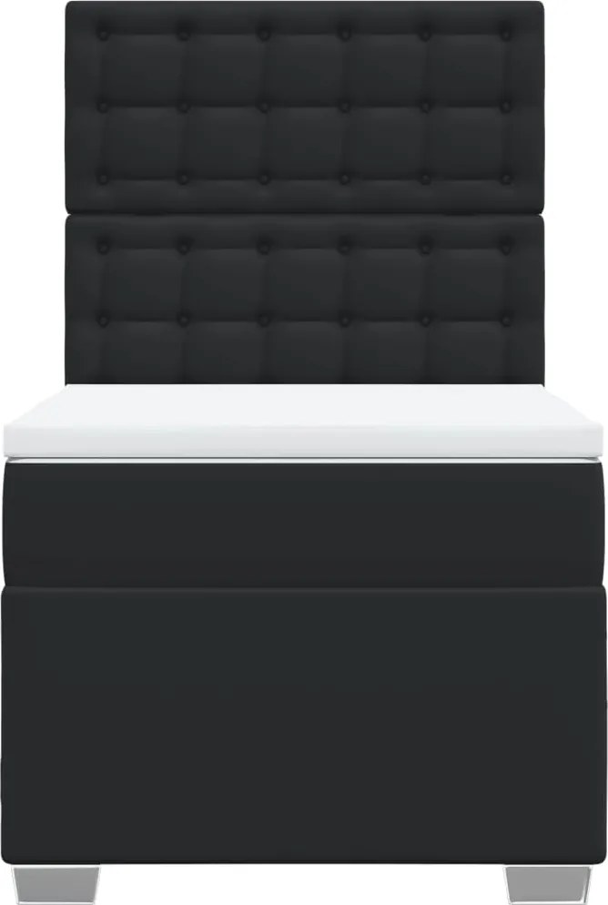 Box spring postel s matrací černá 100x200 cm umělá kůže 3290708