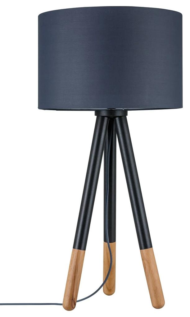 Paulmann stolní lampa Neordic Rurik 1-ramenné látkový širm šedá/dřevo 796.35 P 79635 79635