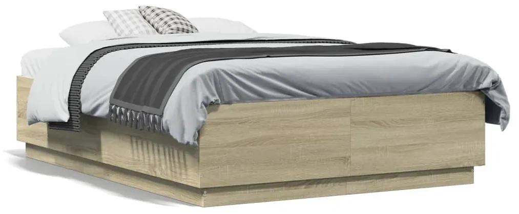 Rám postele dub sonoma 135 x 190 cm kompozitní dřevo,  3209739