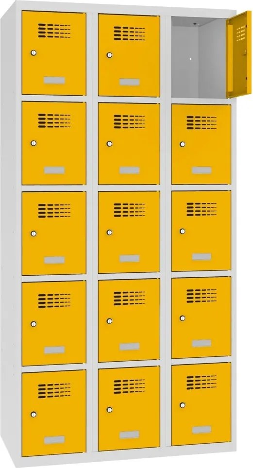 MALOW Šatní skříň dělená Sus 335 W šířka 900 mm [světle šedá, světle modrá, cylindrický zámek]