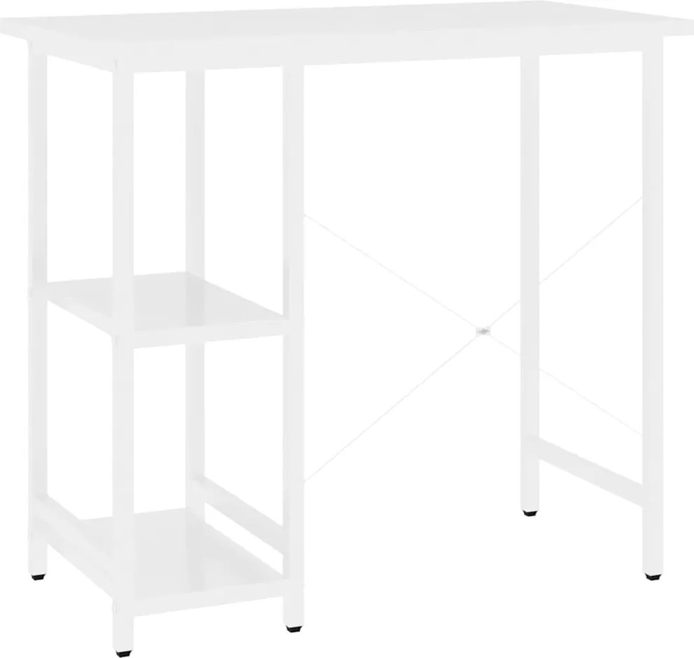 PC stůl bílý 80 x 40 x 72 cm MDF a kov 20555