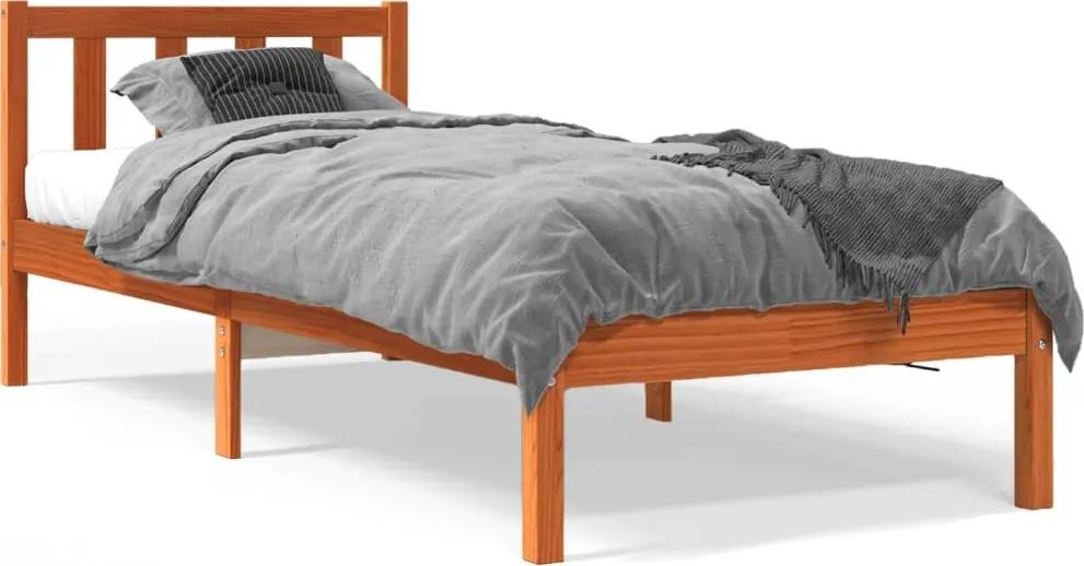 vidaXL Rám postele masivní borové dřevo 90 x 200 cm [810068] Barva: Hnědá