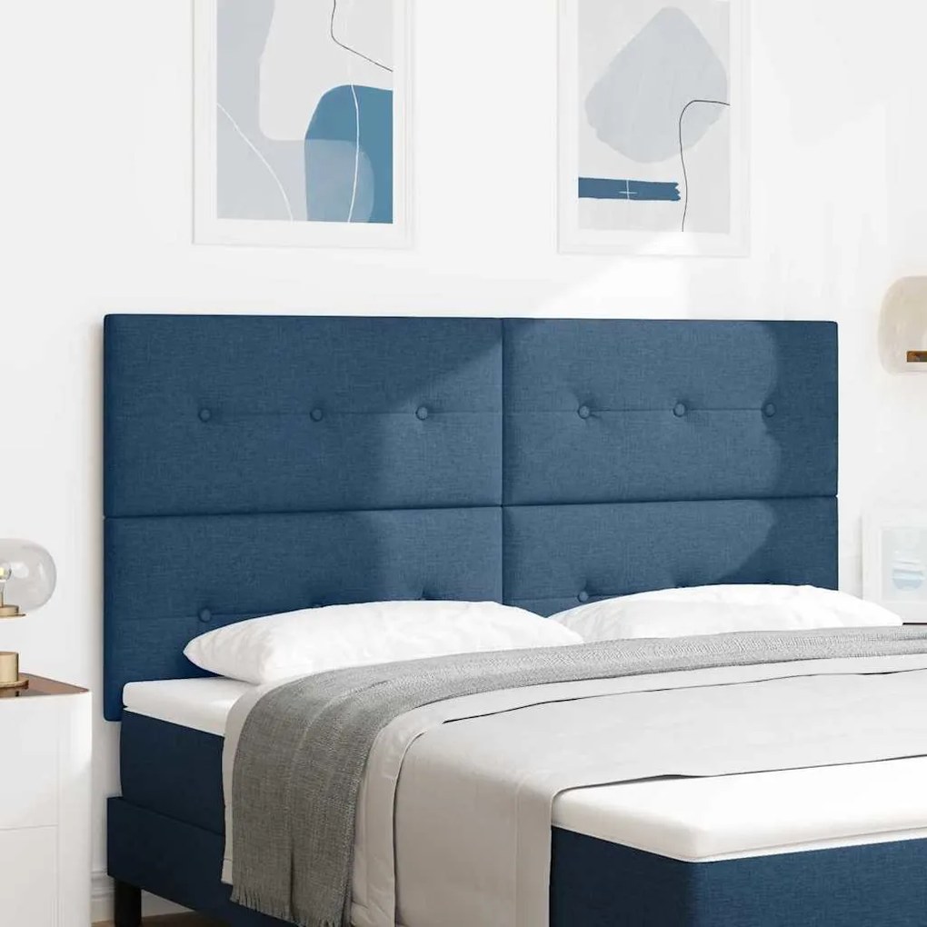 Výškově nastavitelné čelo postele s čelo Modrá 180 cm textil 3337853