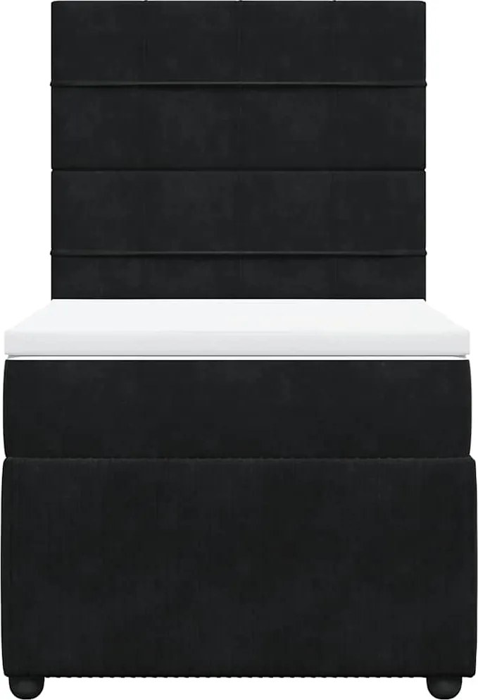 Box spring postel s matrací černá 100x200 cm samet 3292264