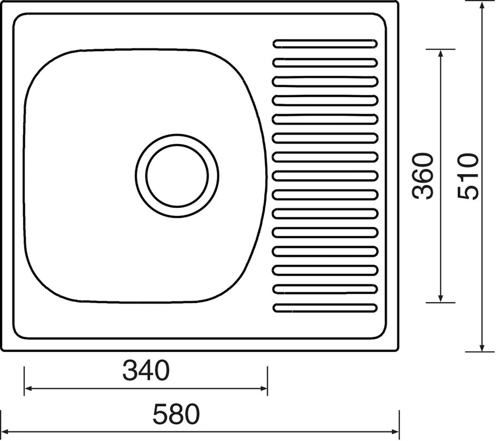 Nerezový dřez Sinks SHORT 580 V 0,5mm matný