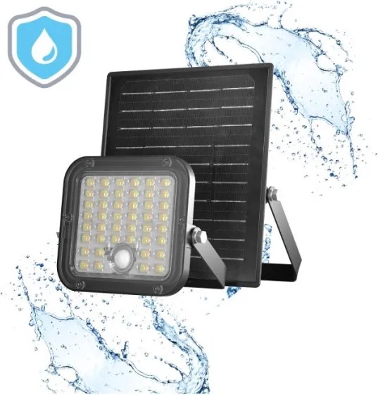 LED Solární reflektor se senzorem LED/10W/3,7V 4000K IP65 3600 mAh + DO
