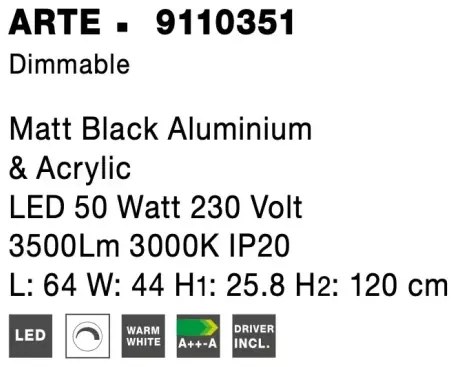 LED lustr Arte 64 černé