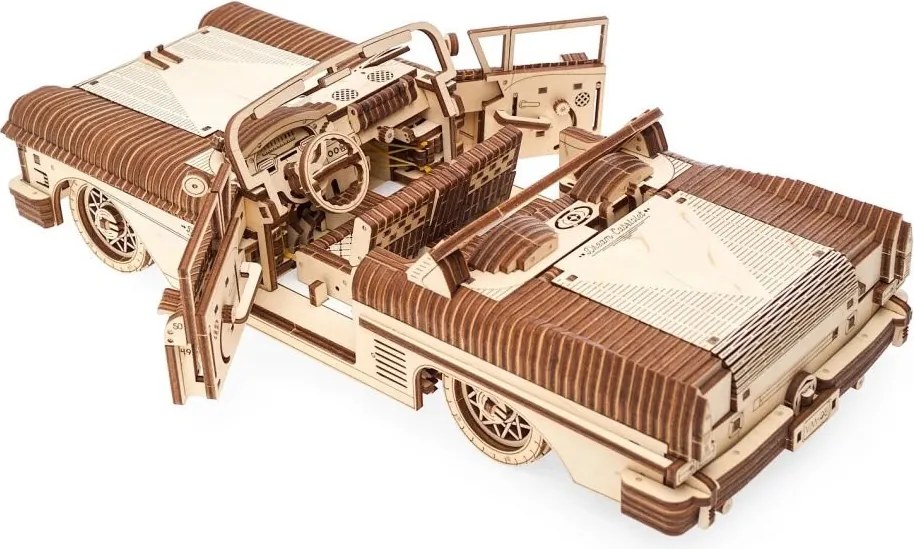 Hračka Ugears 3D dřevěné mechanické puzzle VM-05 Auto (50's convertible)