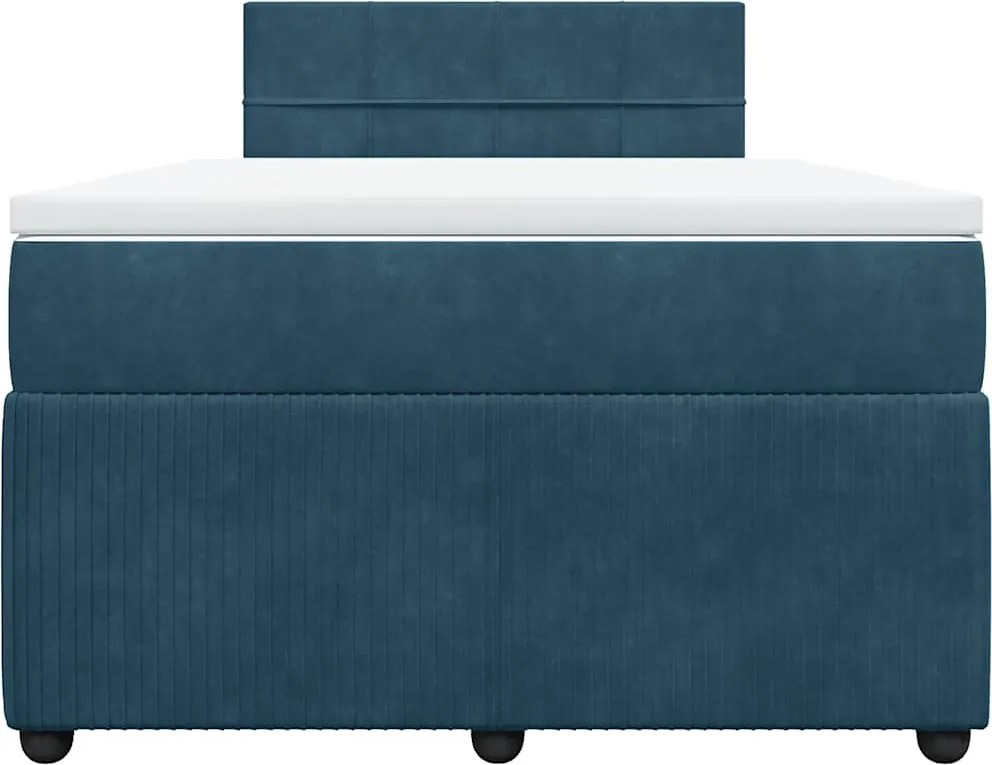 Box spring postel s matrací modrá 120 x 190 cm samet 3289990