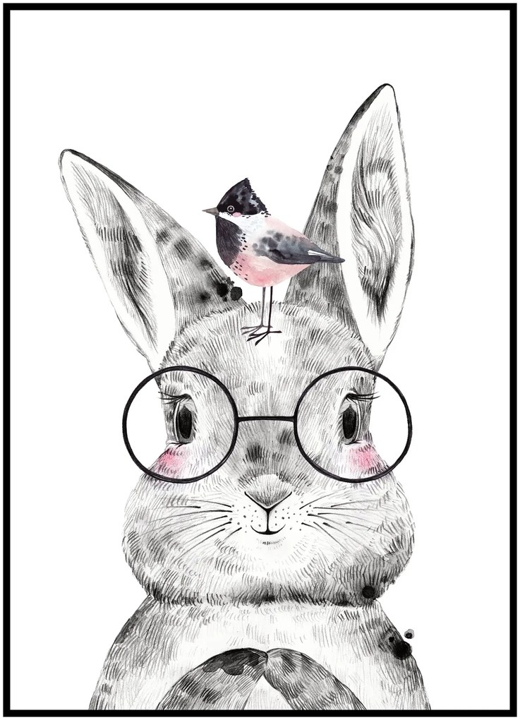 Plakát Zajíček Rozměr plakátu: 40 x 50 cm, Varianta zajíčka: Zajíček gentleman
