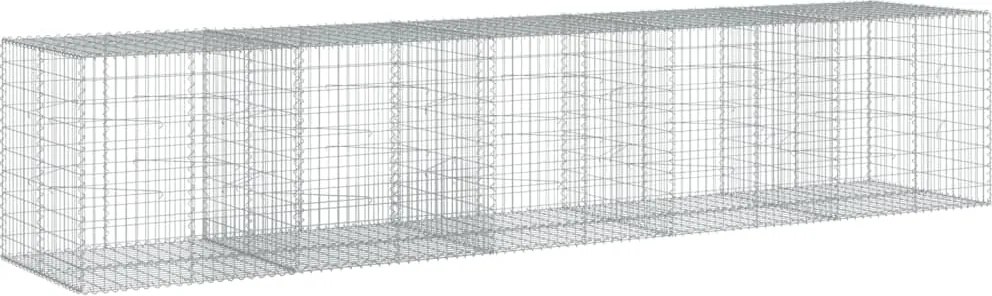 Gabionový koš s víkem 500 x 100 x 100 cm pozinkované železo 3295198