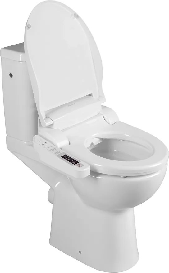 Sapho Sapho, HANDICAP WC kombi zvýšené sedátko s elektronickým bidetem BLOOMING EKO PLUS, Rimless, zadní odpad, bílá, NB-1160D-1
