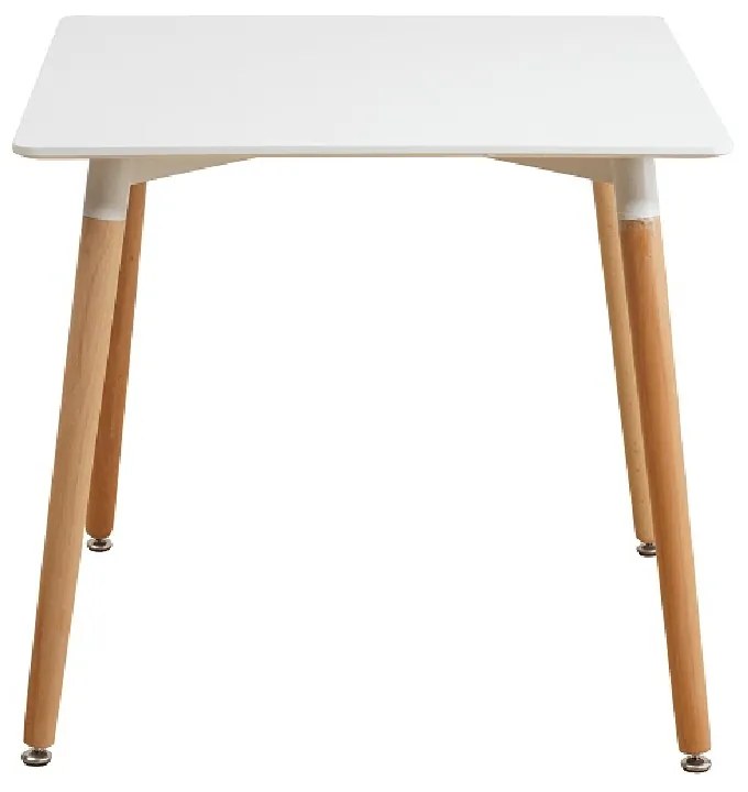 Jídelní stůl, bílá/buk, 70x70 cm, DIDIER 3 NEW