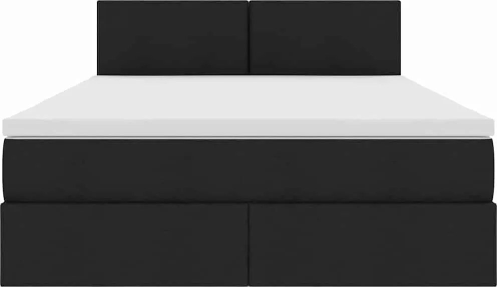 Postel s úložným prostorem a matrací Černá 140 x 190 cm Samet 3370445