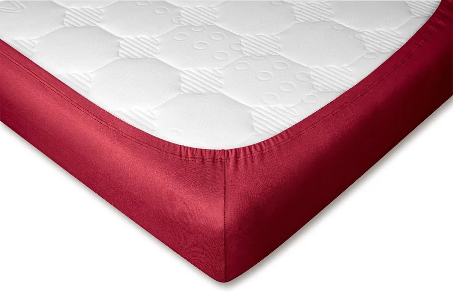 DADKA Jersey prostěradlo vínové Rozměr 160x200x20