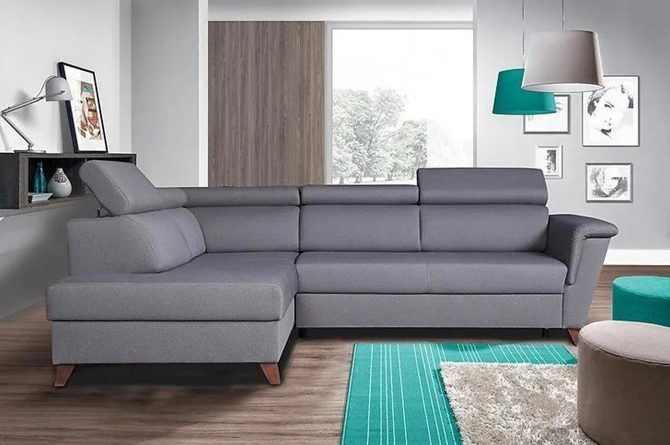 Casarredo - Komfort nábytek Rohová sedací souprava GRAVA rozkládací s úložným prostorem, levá, látky A1 | barva: N13 dub natural,potah: lena 90