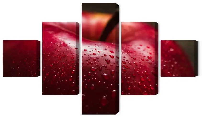 Vícedílný obraz Červené Jablko V Makro Měřítku Nedostatek Nedostatek Plátno Canvas 200x120