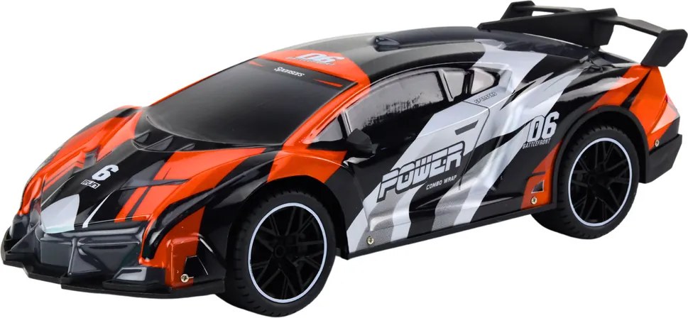 LEAN Toys Sportovní dálkově ovládané auto RC v měřítku 1:10, oranžové, rychlost 25 km/h