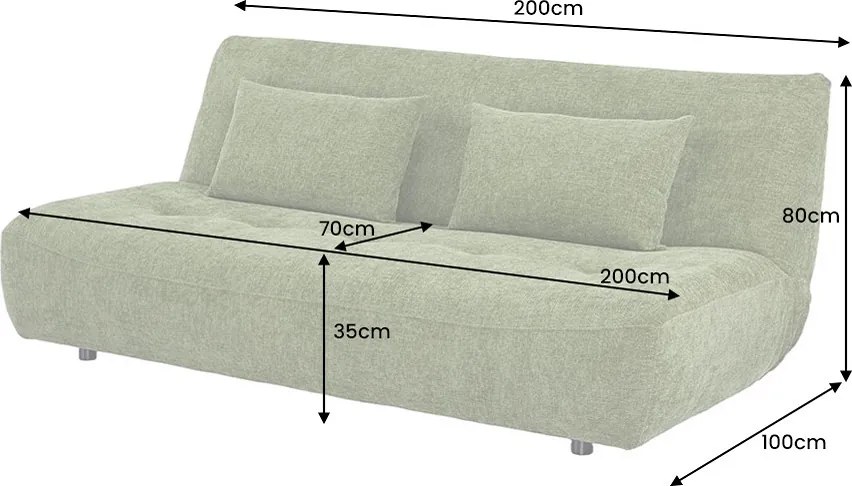 Designová rozkládací pohovka Litonya 200 cm zelená