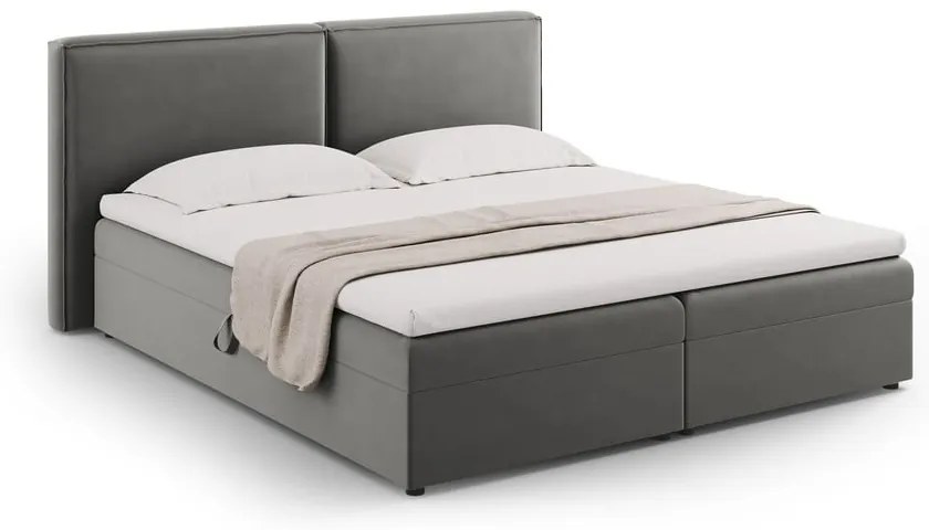 Šedá boxspring postel s úložným prostorem 160x200 cm Arendal – Cosmopolitan Design