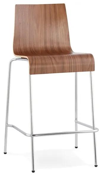 Barová židle se sedákem v dekoru ořechového dřeva Kokoon Cobe, výška sedu 65 cm