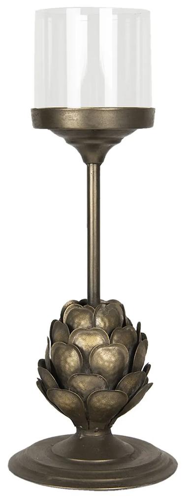 Vintage bronzový svícen Lammert – Ø 18*49 cm