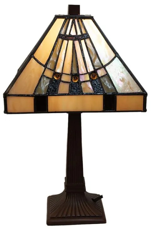 Stolní lampa Tiffany ve stylu art deco Elrieke – 23x23x38 cm