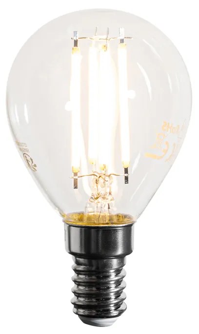 Sada 5 stmívatelných LED žárovek E14 Filament G45 čirá 4W 470 lm 2700K