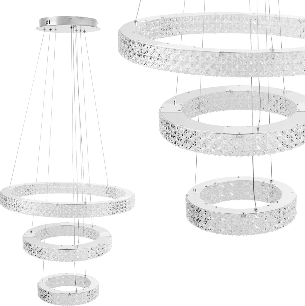 Toolight Toolight, LED stropní svítidlo 60cm, 76W, 4000K, MS008-CP, chromová, OSW-09618