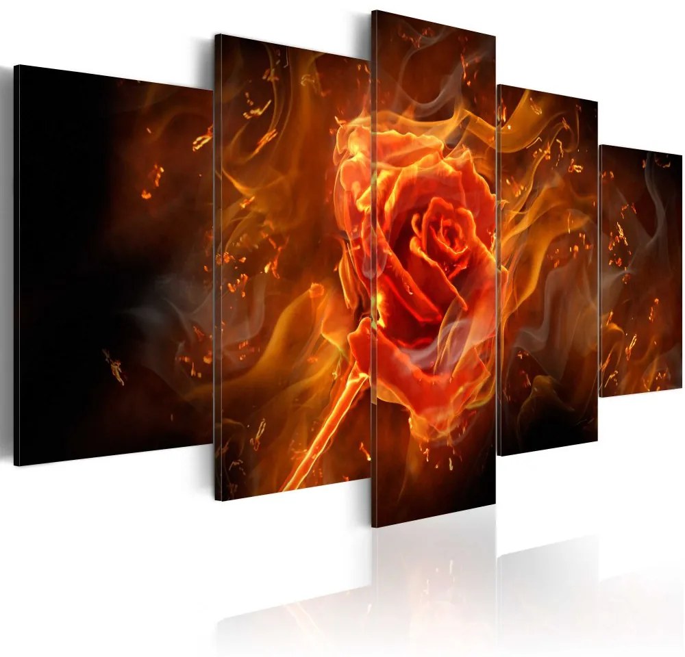 Obraz na plátně Bimago - Flaming Rose 100x50 cm